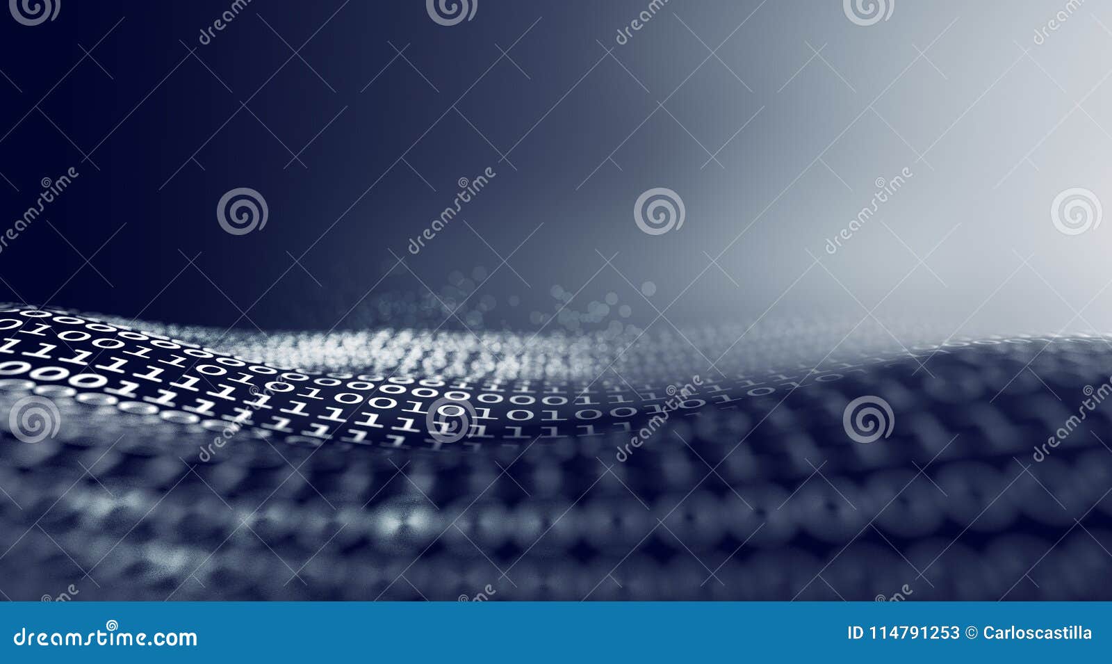 Binary Code Close Up Design.3d Rendering Stock Illustration ...