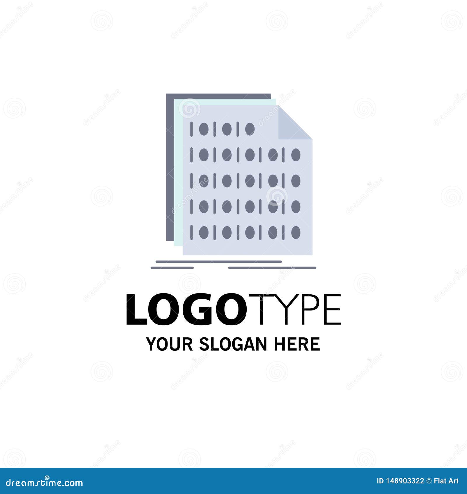 Binary Code Coding Data Document Flat Color Icon Vector Stock Vector Illustration Of