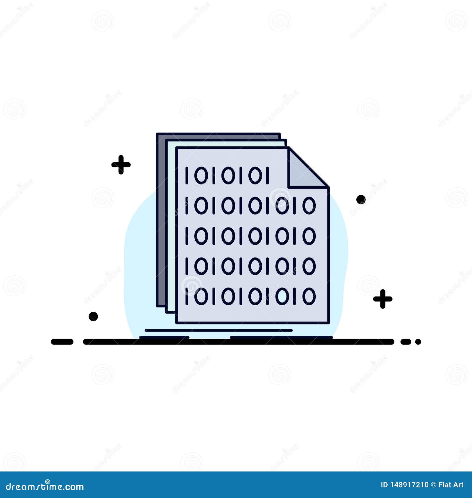 Binary Code Coding Data Document Flat Color Icon Vector Stock Vector Illustration Of 1730