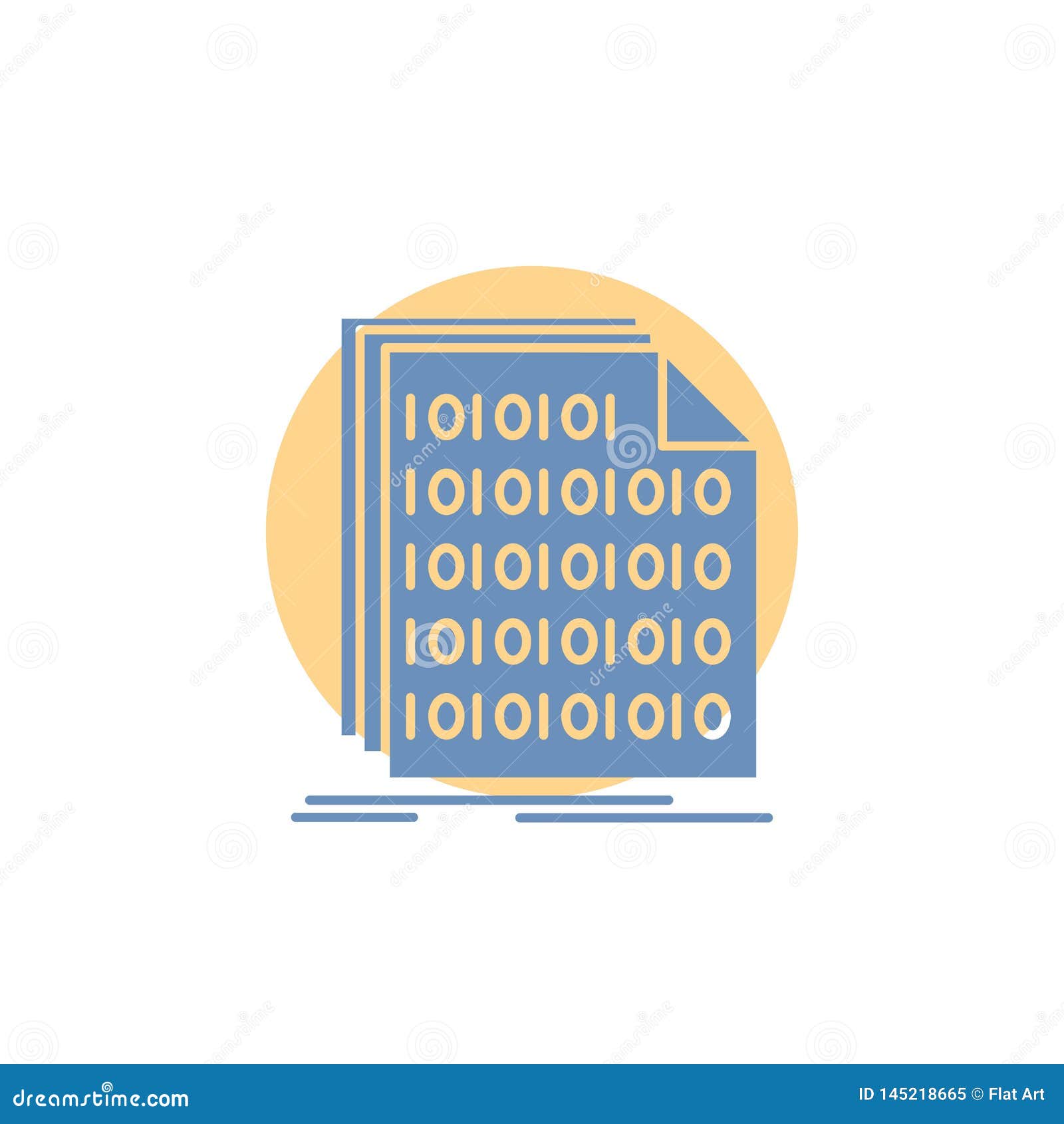 Binary Code Coding Data Document Glyph Icon Stock Vector Illustration Of Digital Data
