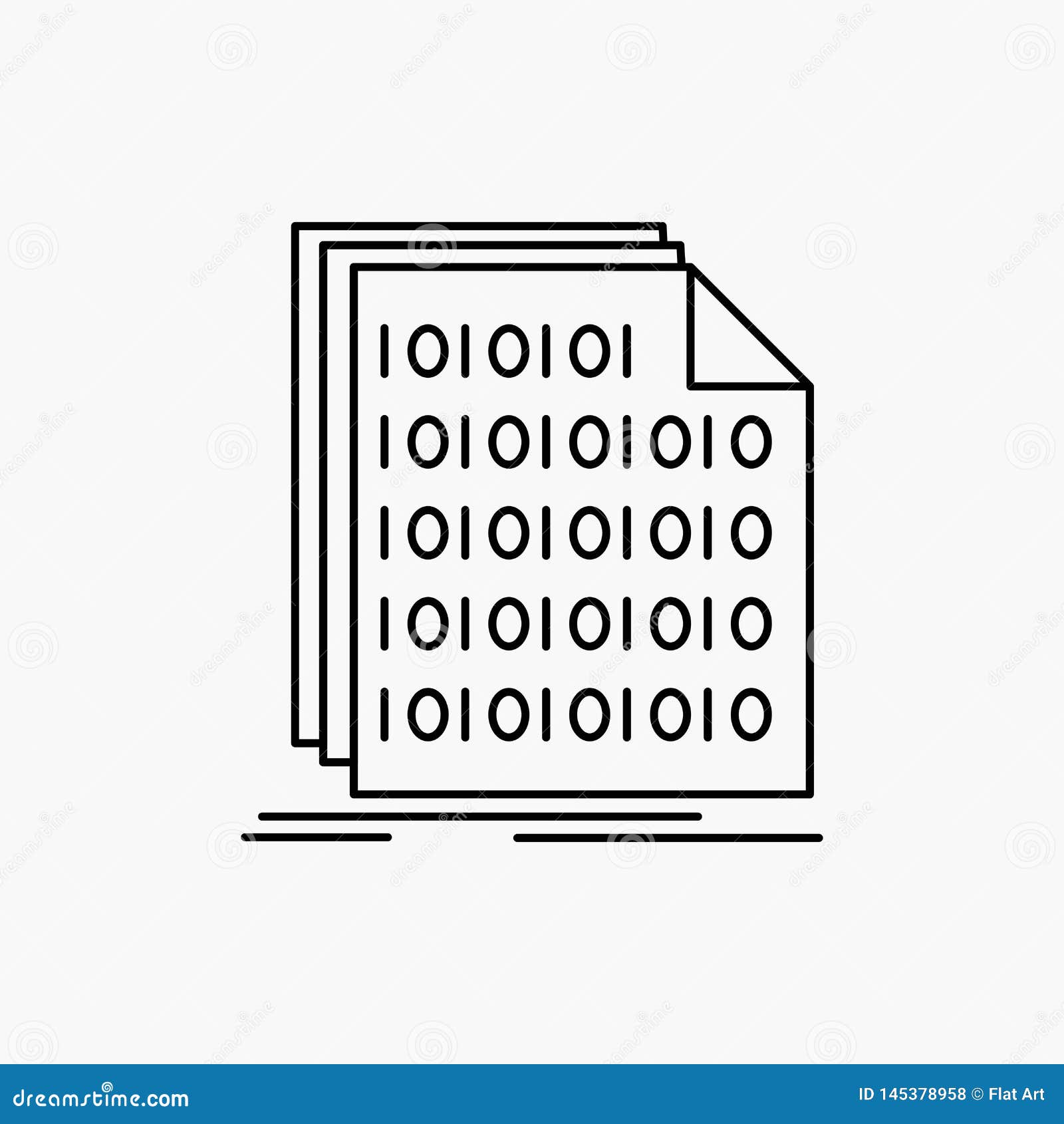 Binary, Code, Coding, Data, Document Line Icon. Vector Isolated Illustration Stock Vector ...