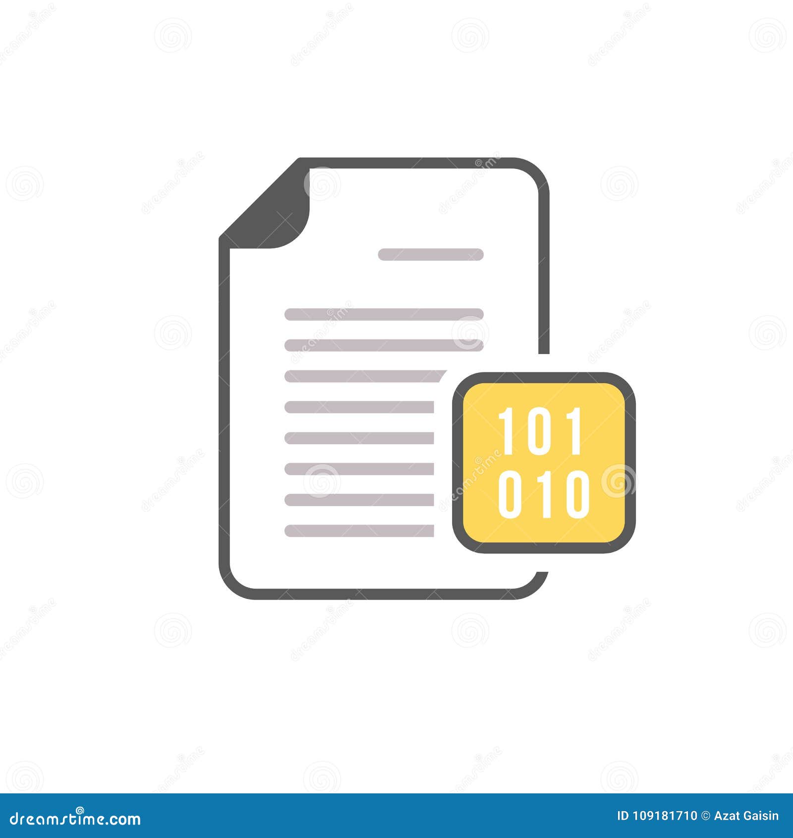 Binary Code Coding Document File Internet Page Web Icon Stock Vector Illustration Of Data