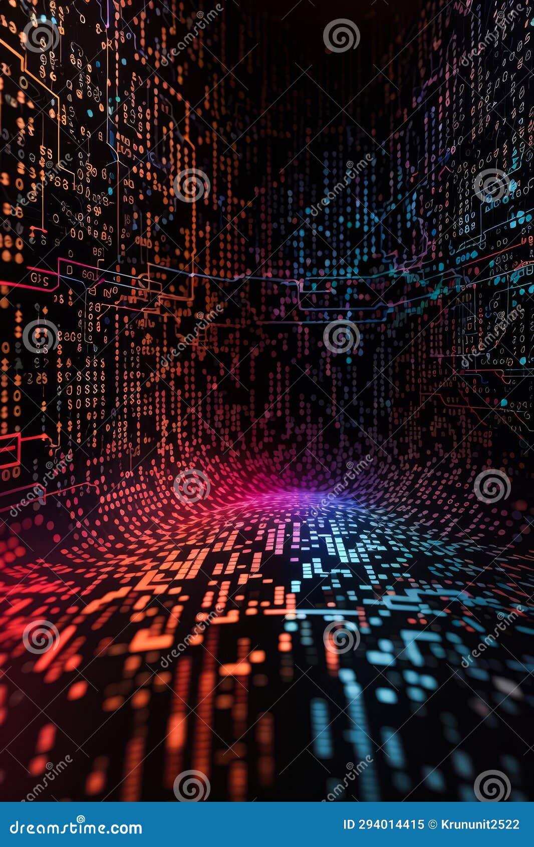 Binary Code Color in the Background Stock Illustration - Illustration ...