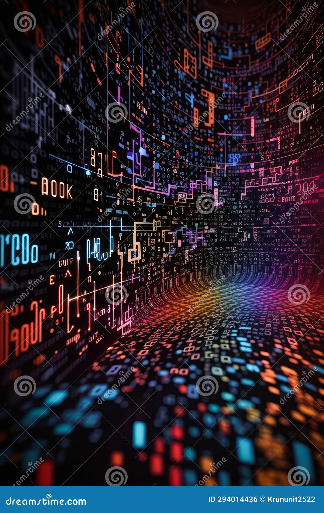 Binary Code Color in the Background Stock Illustration - Illustration ...