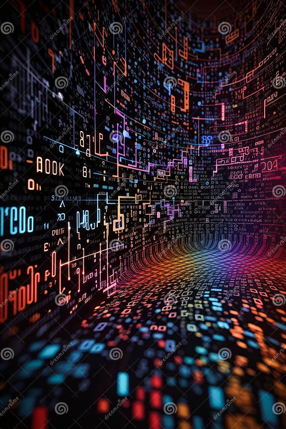 Binary Code Color in the Background Stock Illustration - Illustration ...