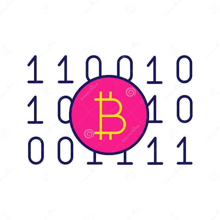 Binary code color icon stock vector. Illustration of mining - 175555990