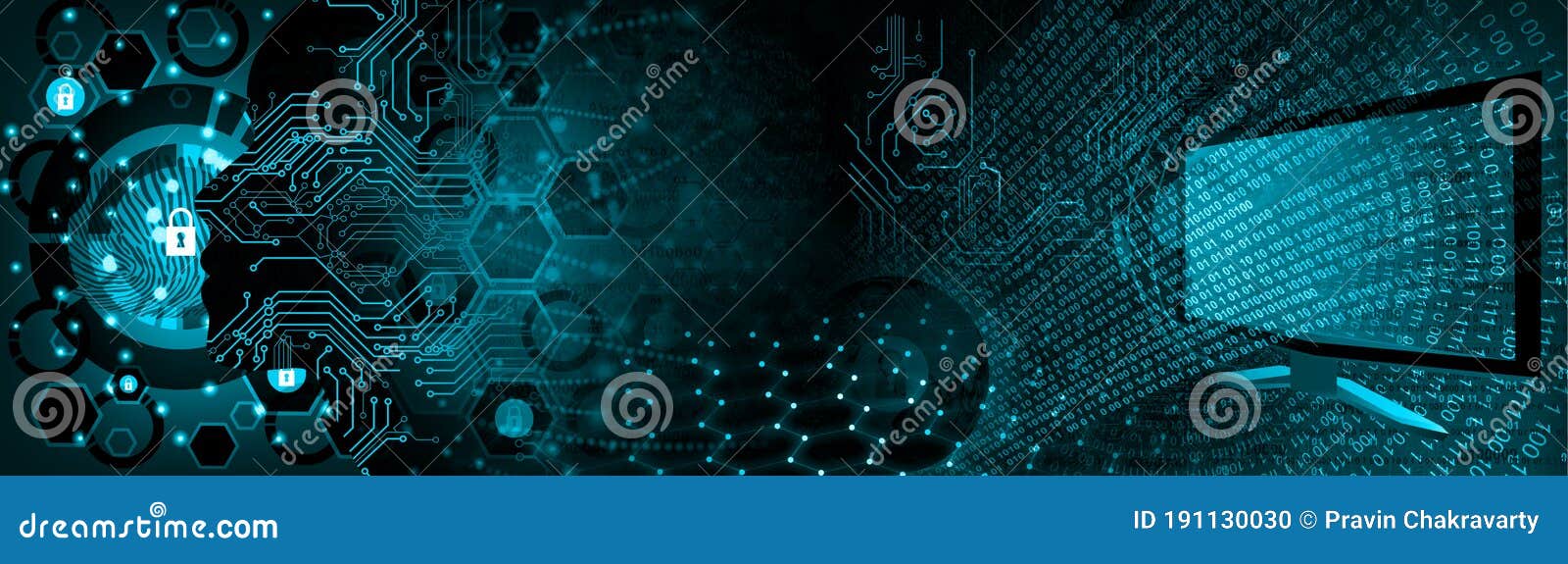 Binary Code Computer Background Polygon Data Security Or Protection Abstract Technology