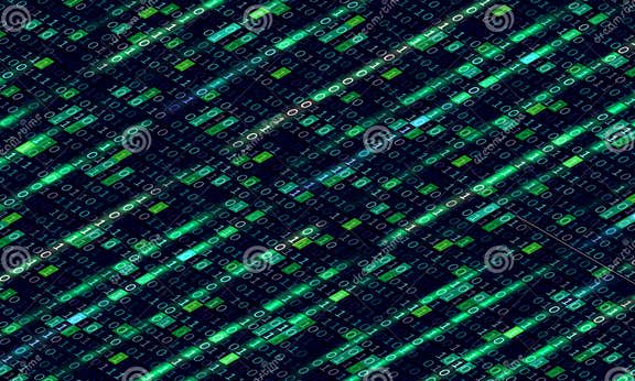 Binary Code Computer Matrix Background Art Design. Digits on Screen ...