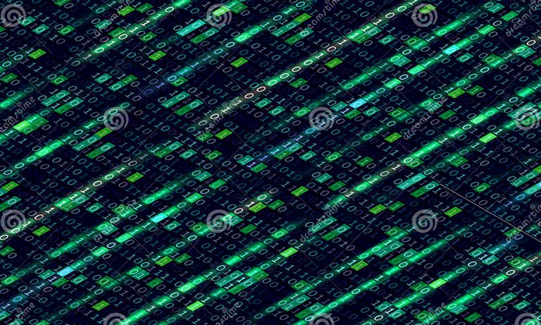 Binary Code Computer Matrix Background Art Design. Digits on Screen ...