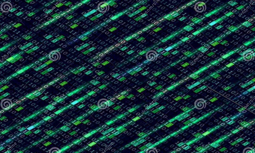 Binary Code Computer Matrix Background Art Design. Digits on Screen ...
