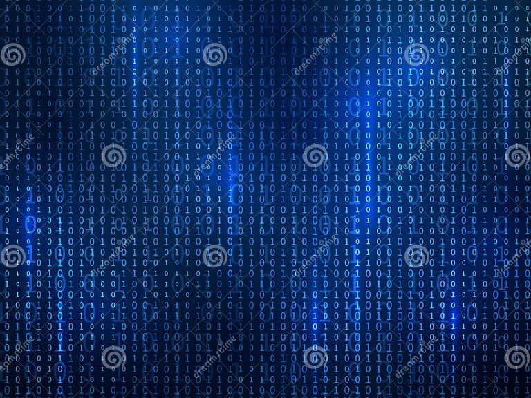 Binary Code Computer Matrix Code Falling Digits Random Numbers Stock Vector Illustration Of