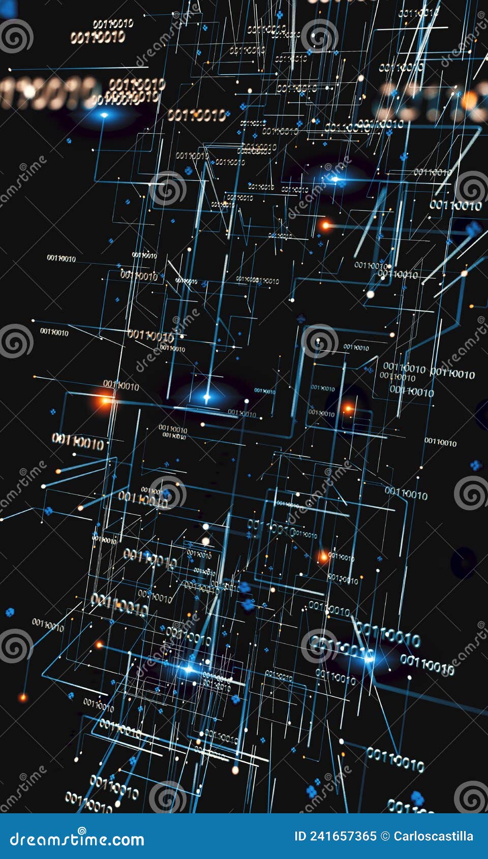 Binary Code Concept Pattern and Big Data Structure Stock Illustration ...