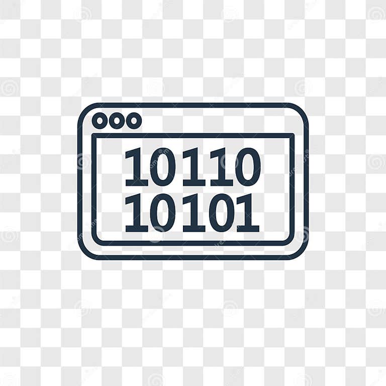 Binary Code Concept Vector Linear Icon Isolated on Transparent B Stock Vector - Illustration of ...