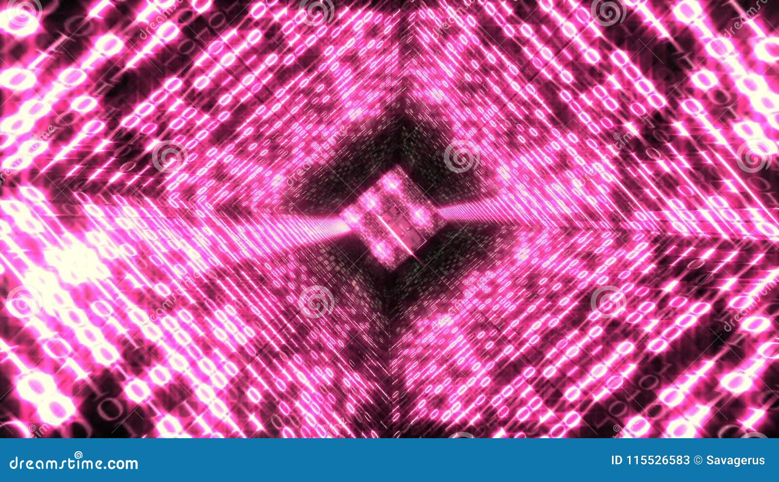 Binary Code Corridor - Pink Stock Illustration - Illustration of ...