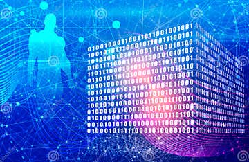 Binary code cube stock illustration. Illustration of information - 211887602