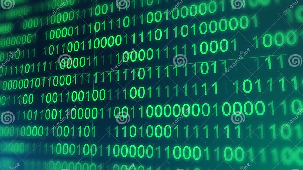 BINARY CODE 3D BG with CAMERA MOVEMENT. ABSTRACT BINARY 0 and 1 Stock ...