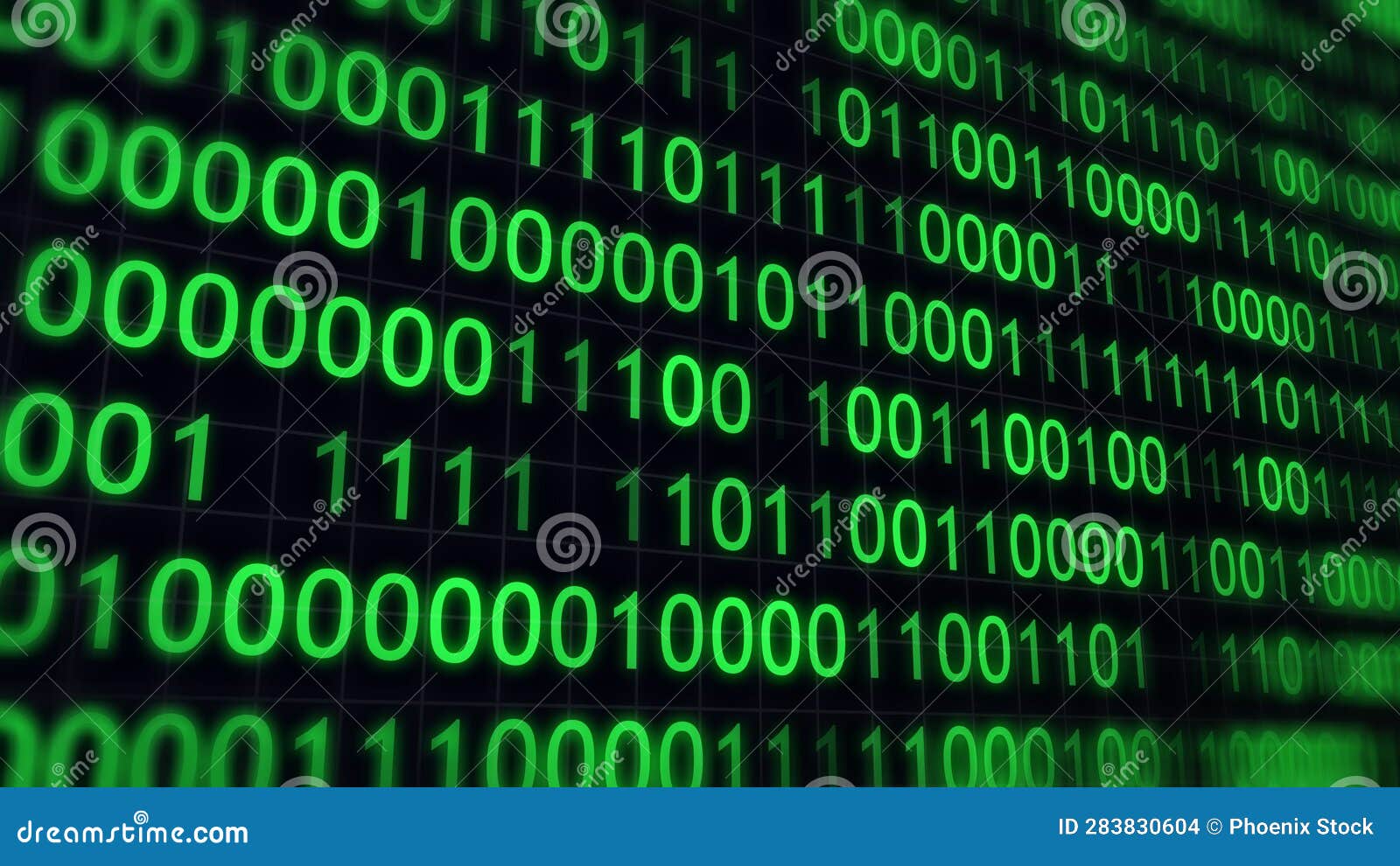 BINARY CODE 3D BG with CAMERA MOVEMENT. Stock Illustration ...