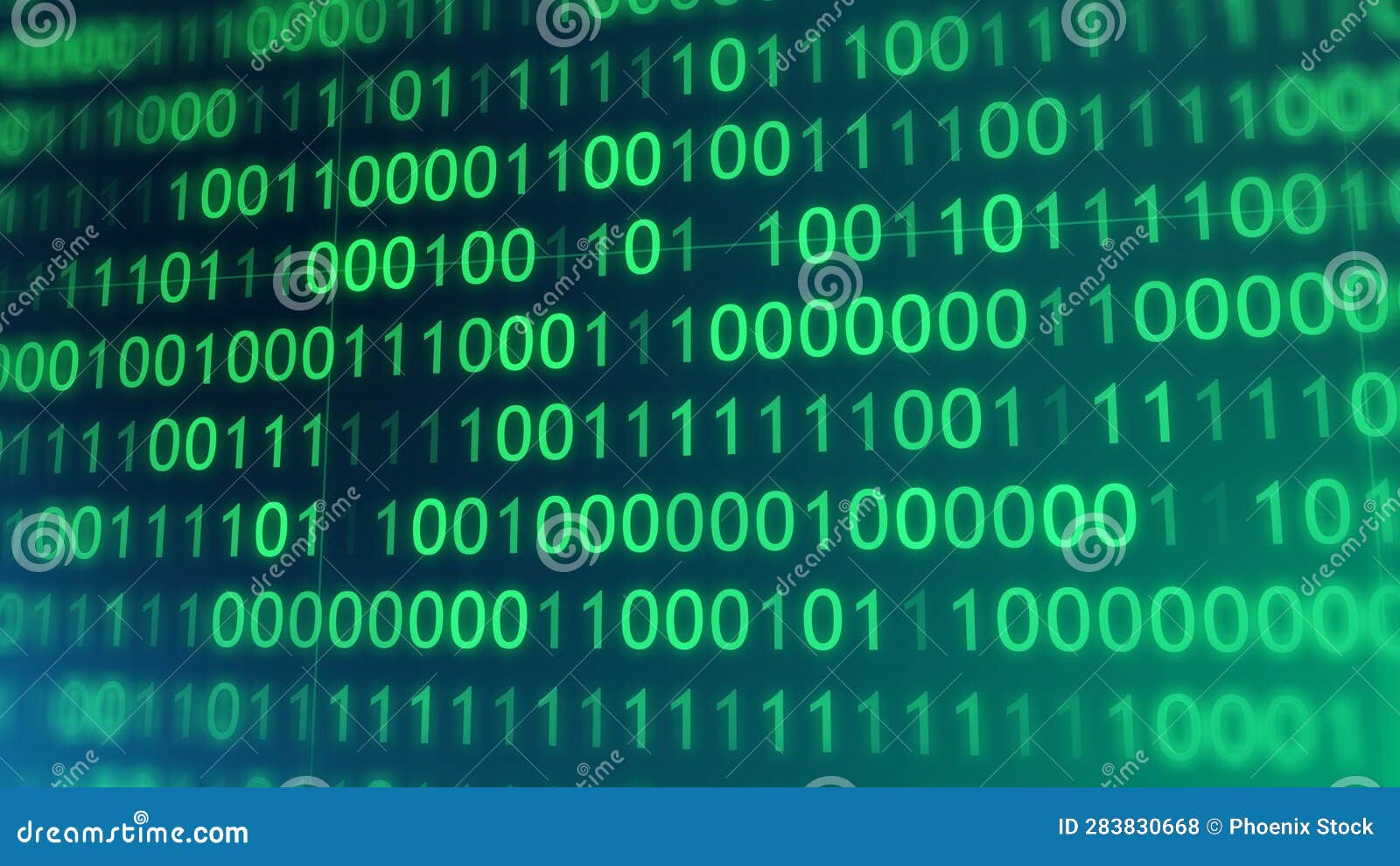 BINARY CODE 3D BG with CAMERA MOVEMENT. Stock Illustration ...