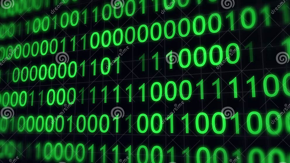 BINARY CODE 3D BG with CAMERA MOVEMENT. Stock Image - Image of server ...