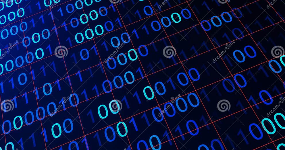 BINARY CODE 3D BG with CAMERA MOVEMENT. Stock Illustration - Illustration of computing, binary ...