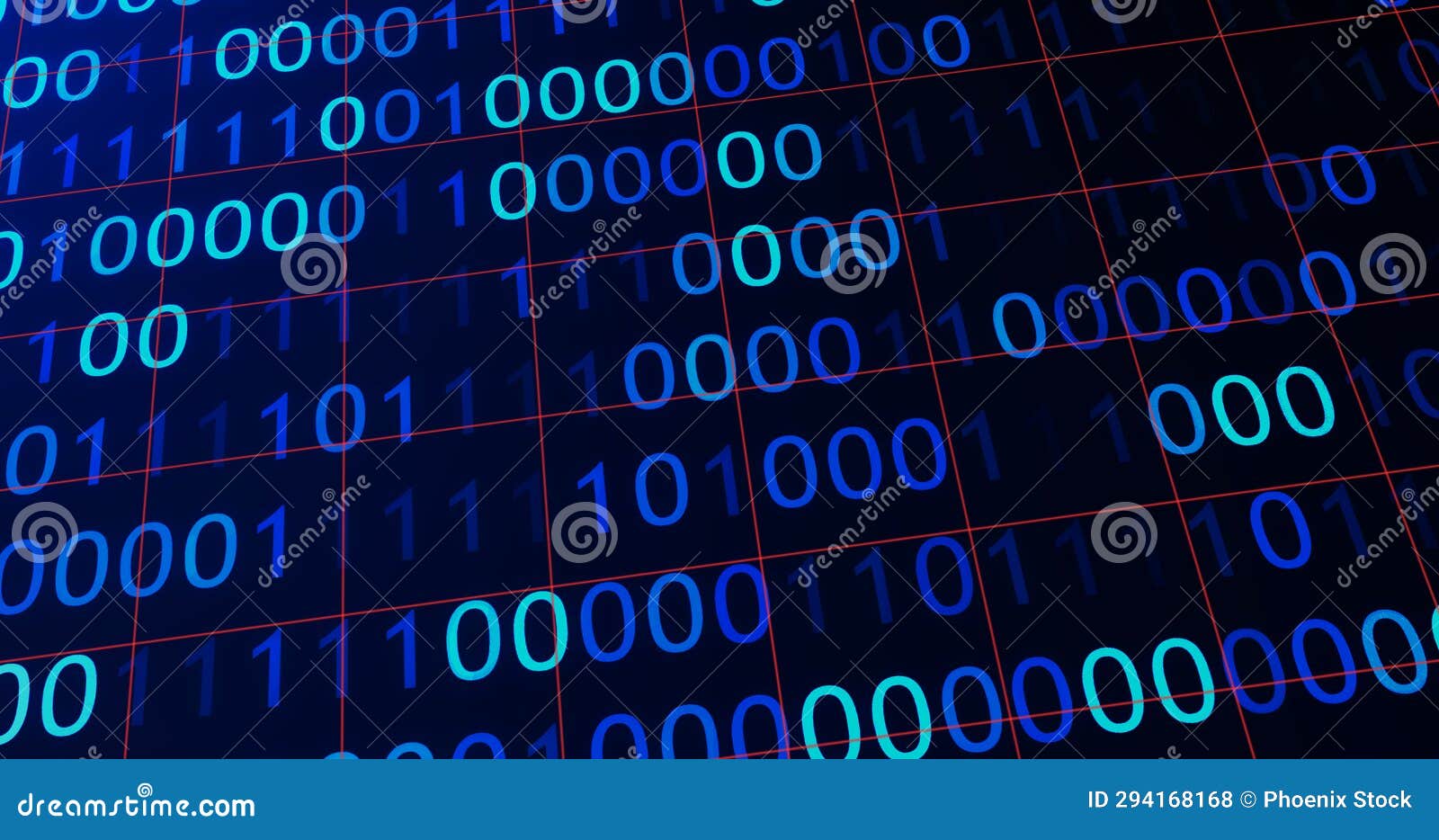 BINARY CODE 3D BG with CAMERA MOVEMENT. Stock Illustration ...