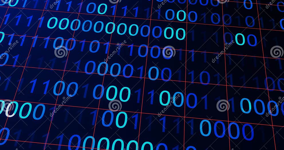 BINARY CODE 3D BG with CAMERA MOVEMENT. Stock Illustration ...
