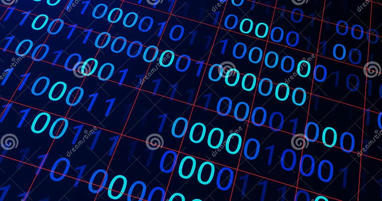 BINARY CODE 3D BG with CAMERA MOVEMENT. Stock Illustration ...