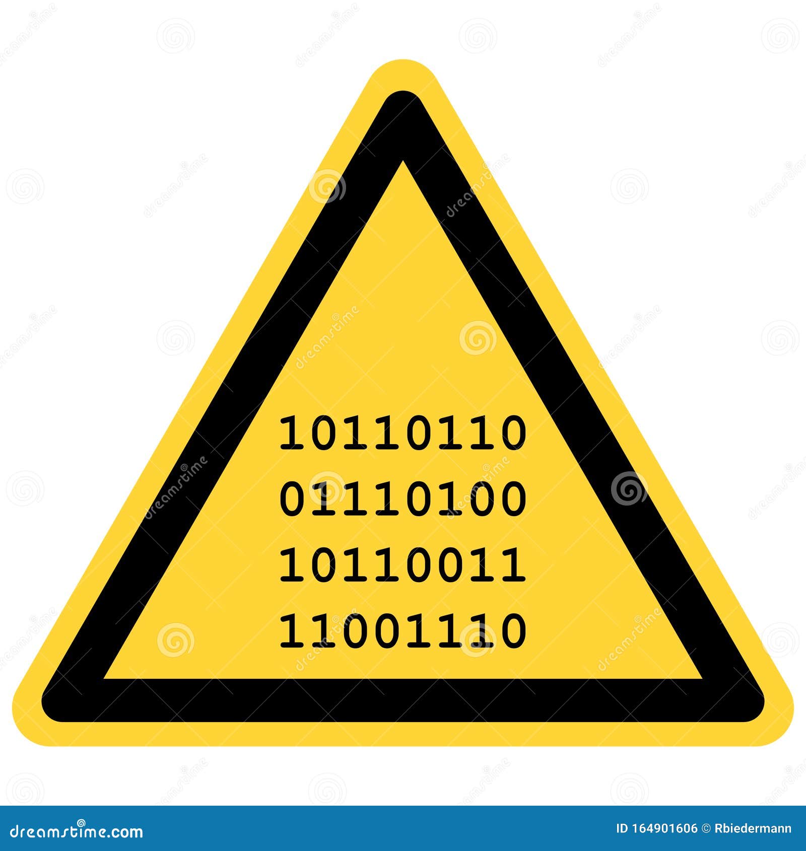 Binary Code and Danger Sign Stock Vector - Illustration of computer ...