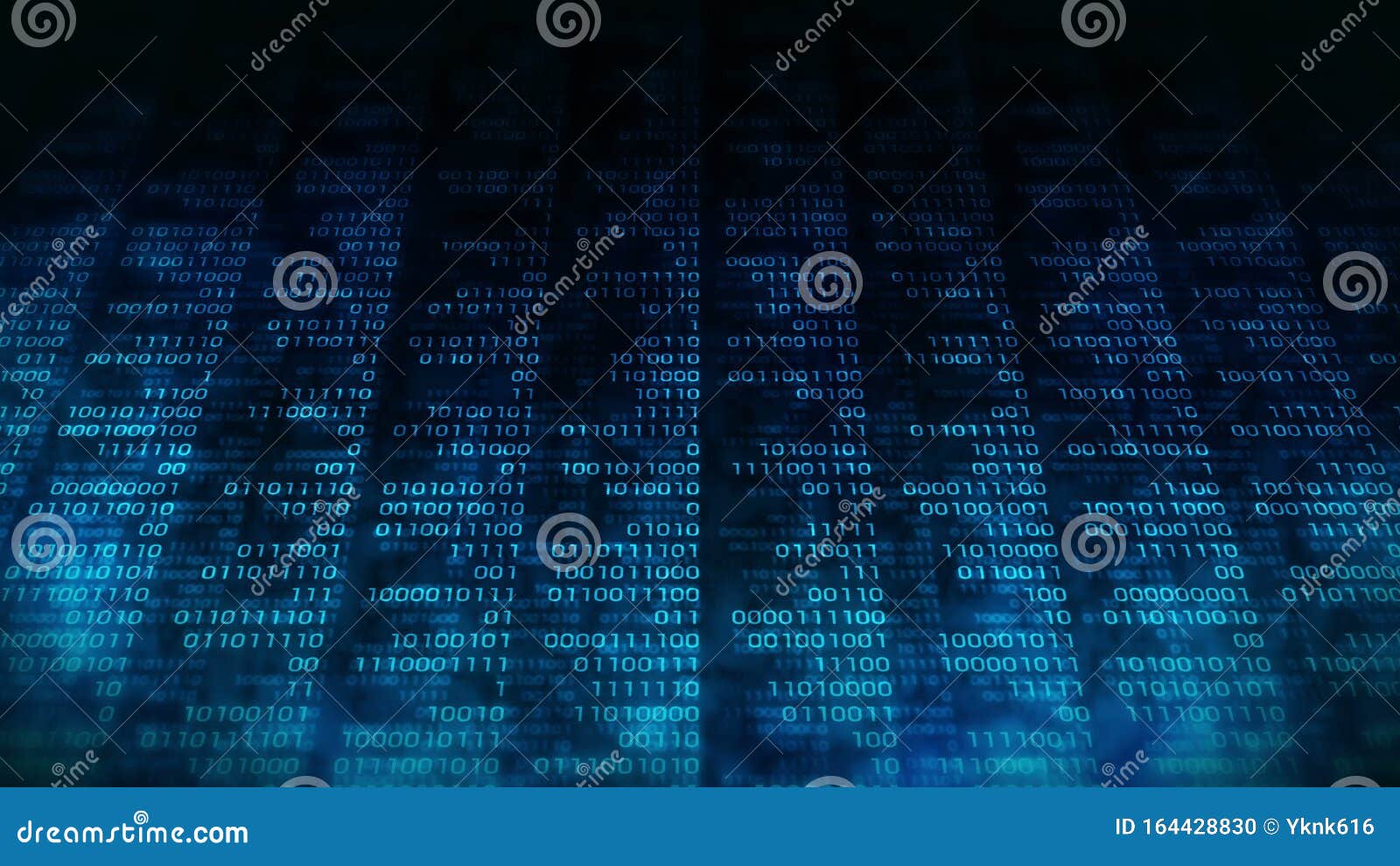 Binary Code Dark Blue Background. Web Online Streaming with Digital Technology Loop Animation ...
