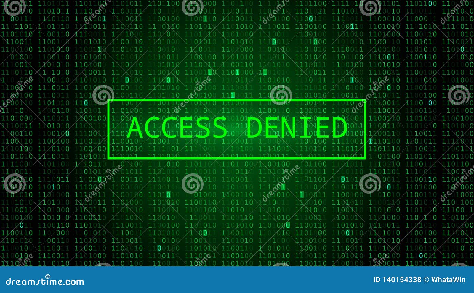 Binary Code on Dark Green Backdrop. Access Denied Stock Vector ...
