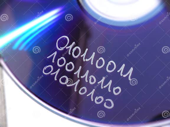 Binary code on data disc stock photo. Image of informational - 13988936