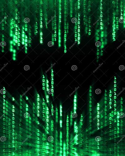 Binary Code Data Flowing on Display Stock Illustration - Illustration ...
