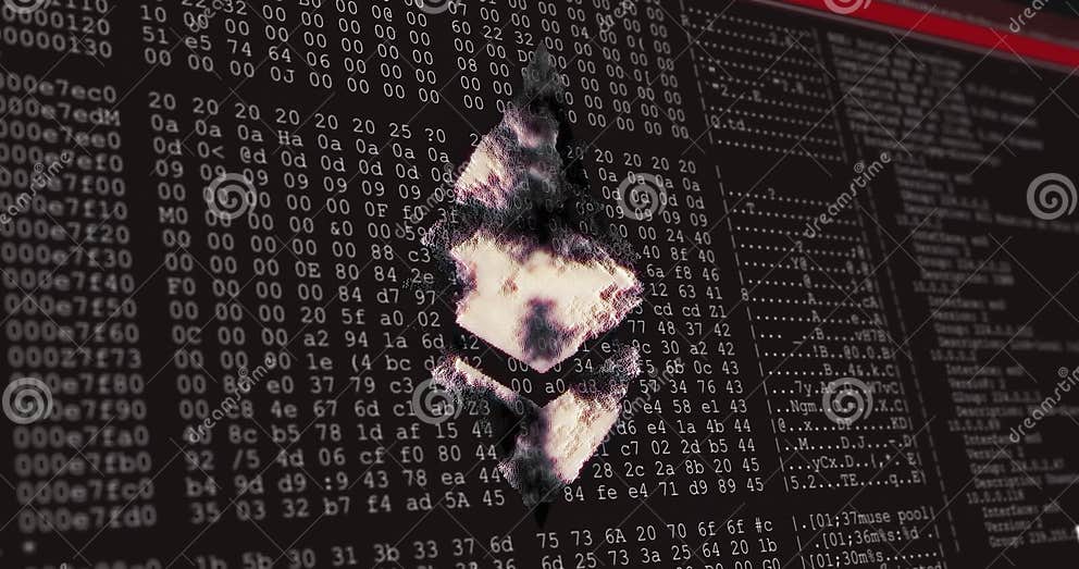 Binary Code and Data Processing Image Over Abstract Shape Stock Photo - Image of cybersecurity ...
