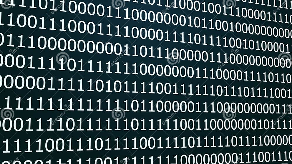 Binary Code, Data Steam. a Stream of Binary Matrix Code on the Screen Stock Photo - Image of ...