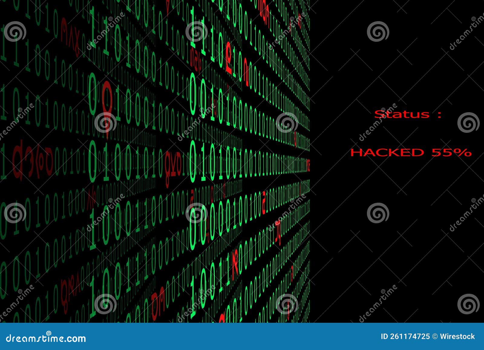Binary Code In Databases Are Hit By Hacking Stock Image Image Of