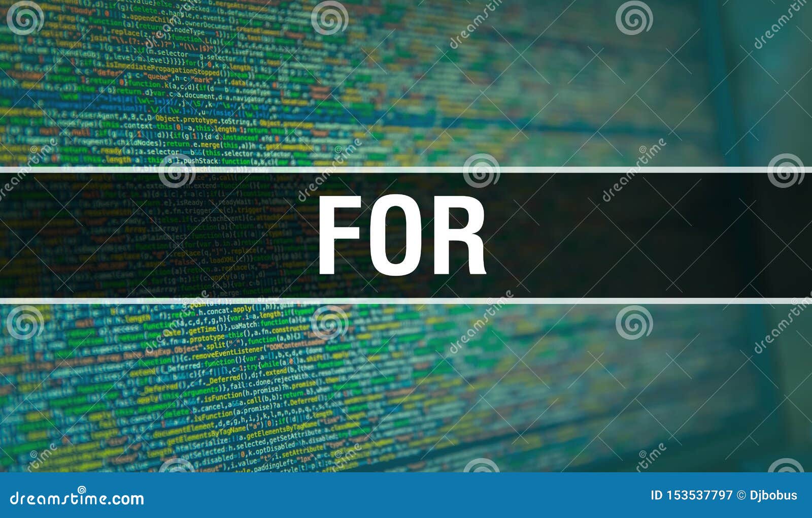 For with Binary Code Digital Technology Background. Abstract Background with Program Code and ...