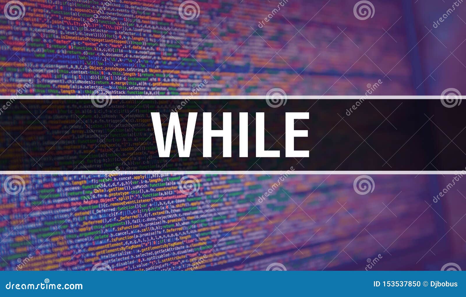 While With Binary Code Digital Technology Background Abstract Background With Program Code And