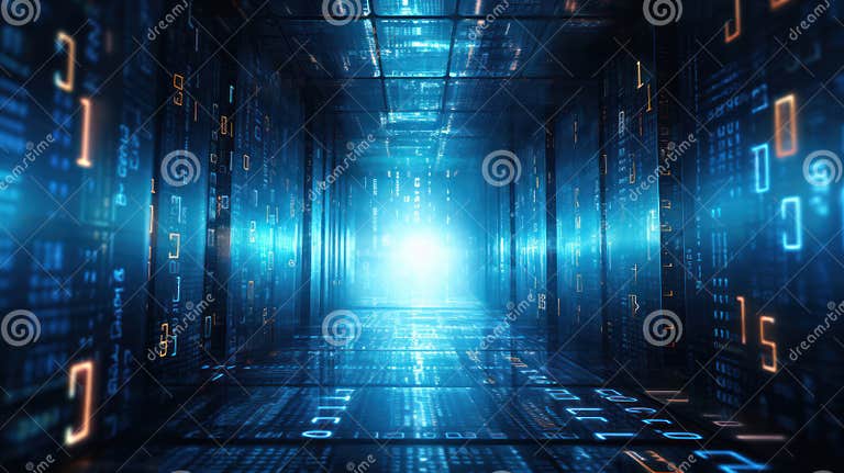 Binary Code Digital Technology Background As A Tunnel Stock Illustration Illustration Of