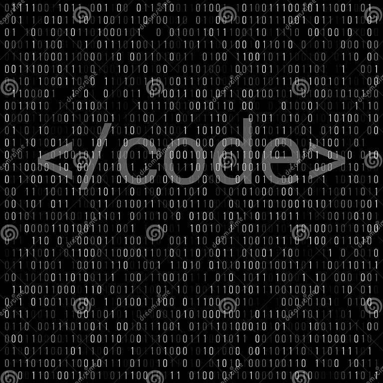 Binary Code Digital Technology Background. Computer Data by 0 and 1. Algorithm Binary Data Code ...
