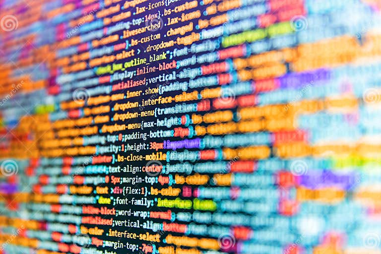 Binary Code Digital Technology Background. Concept Screen of Experienced Web Developer ...