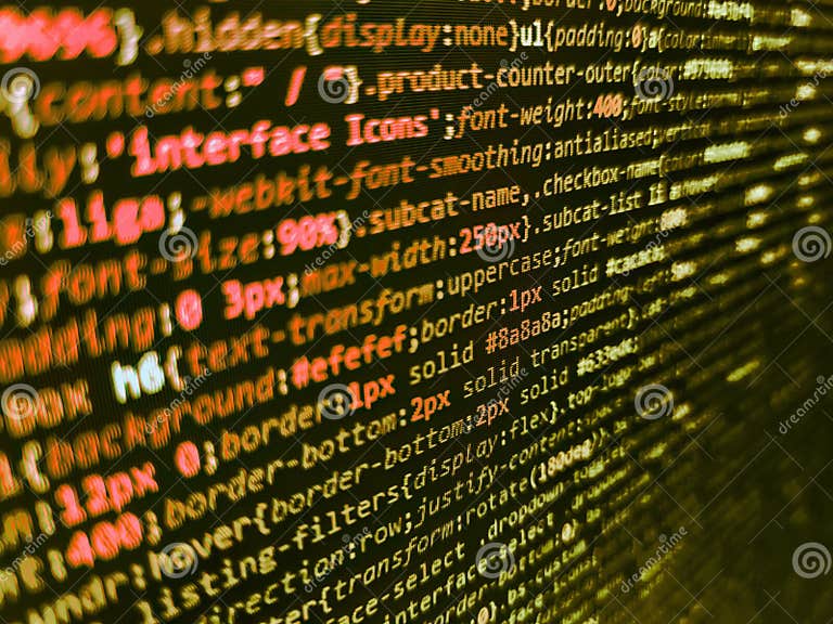 Binary Code Digital Technology Background. Programmer Typing New Lines ...