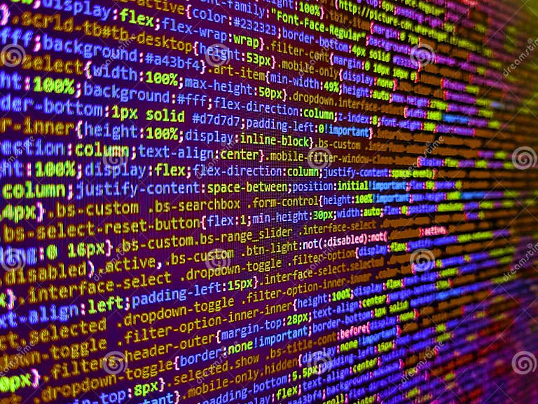 Binary Code Digital Technology Background. Programming Coding with ...