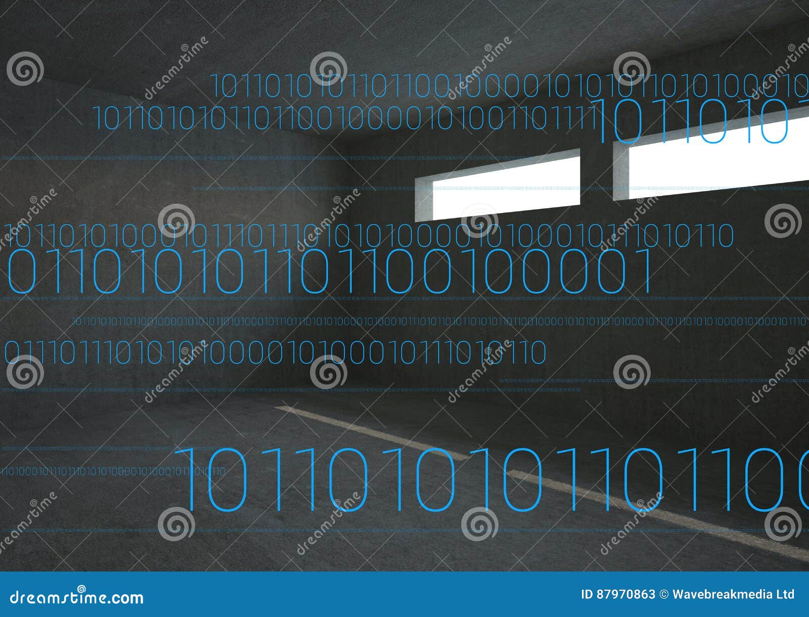Binary Code Elements on Dark Background Stock Image - Image of people ...