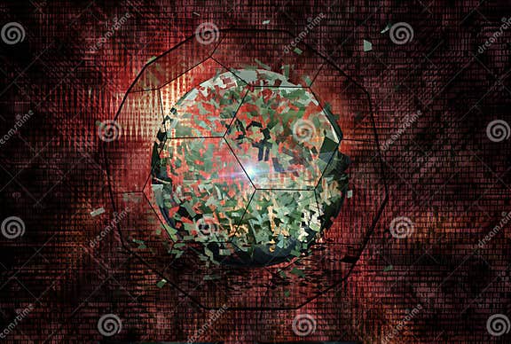 Binary Code with Explosion of a Sphere Stock Illustration ...