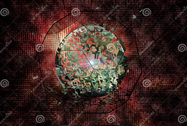 Binary Code with Explosion of a Sphere Stock Illustration ...