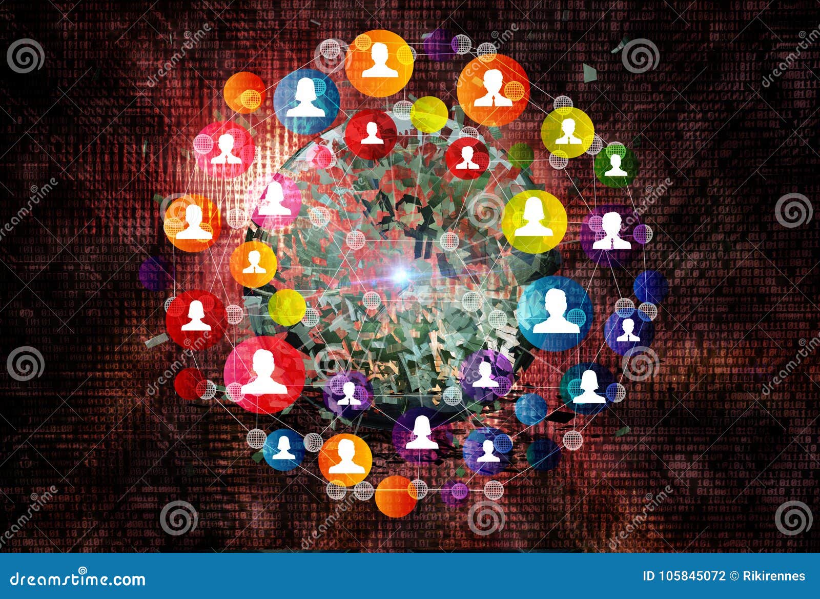 Binary Code With Explosion Of A Sphere Stock Photography ...