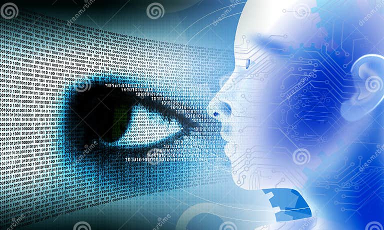 Binary Code Eye Background, Artificial Intelligence Digital Eye Abstract Technology Background ...