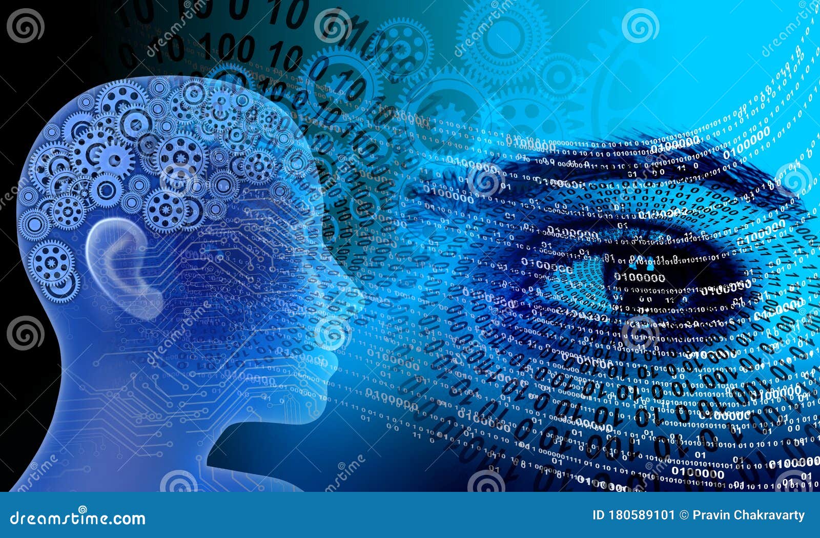 Binary Code Eye Background, Artificial Intelligence Digital Eye ...