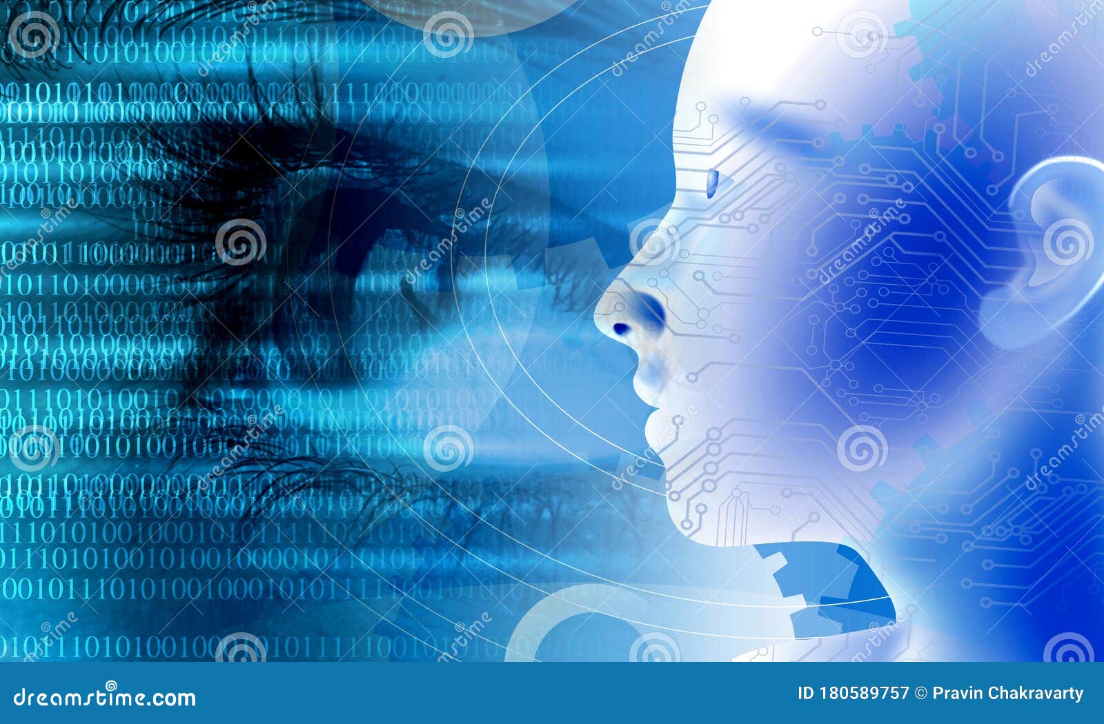 Binary Code Eye Background, Artificial Intelligence Digital Eye ...