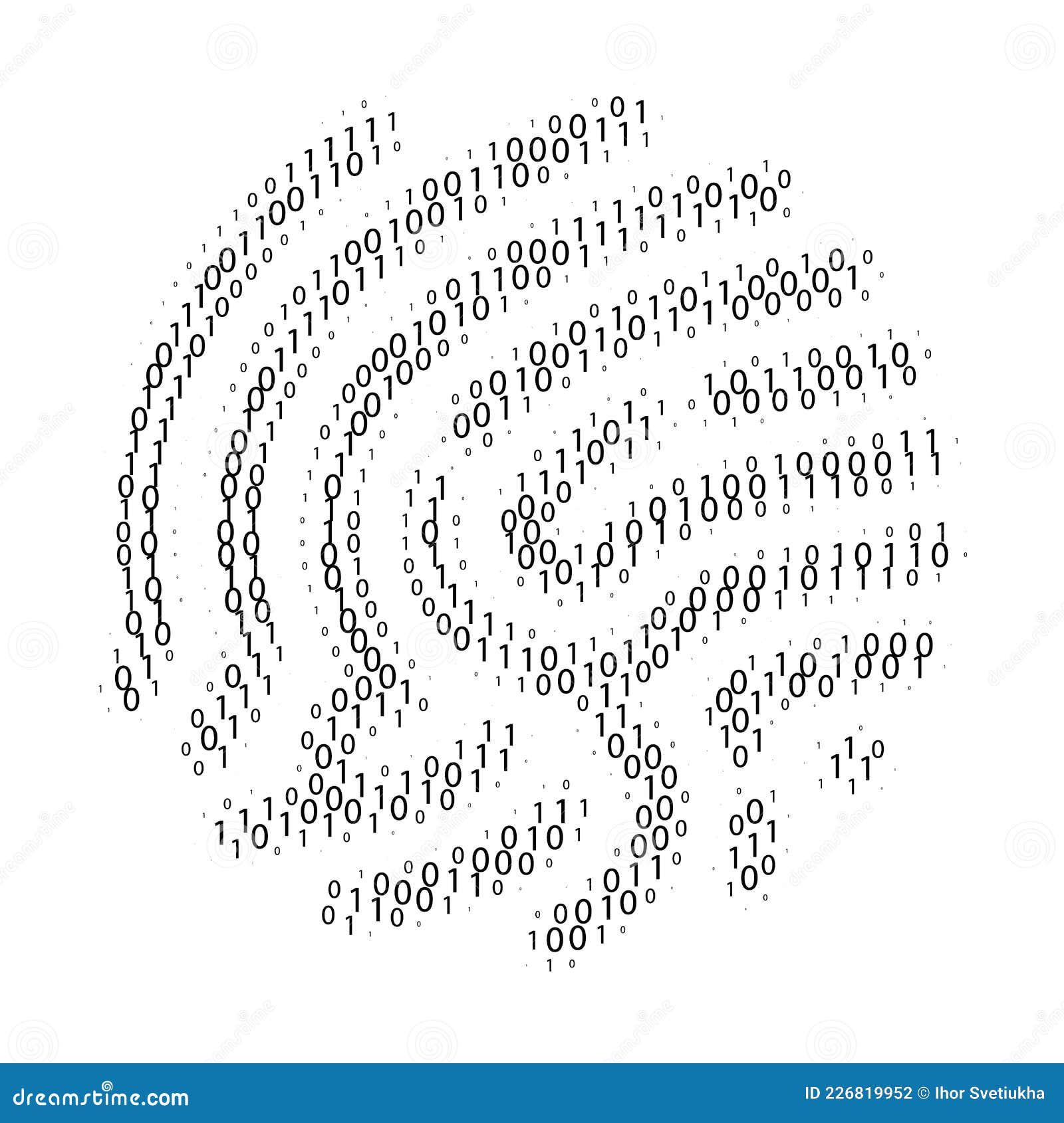 Binary Code by Fingerprint Shape. Set of Zero and One Digits. Cyber Security Technology. Digital ...